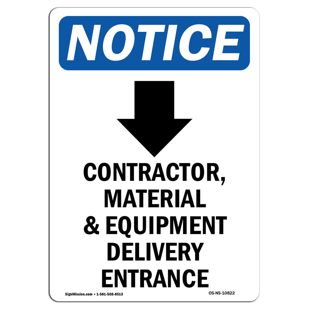 SignMission Contractor Material and Equipment Delivery Entrance Sign ...