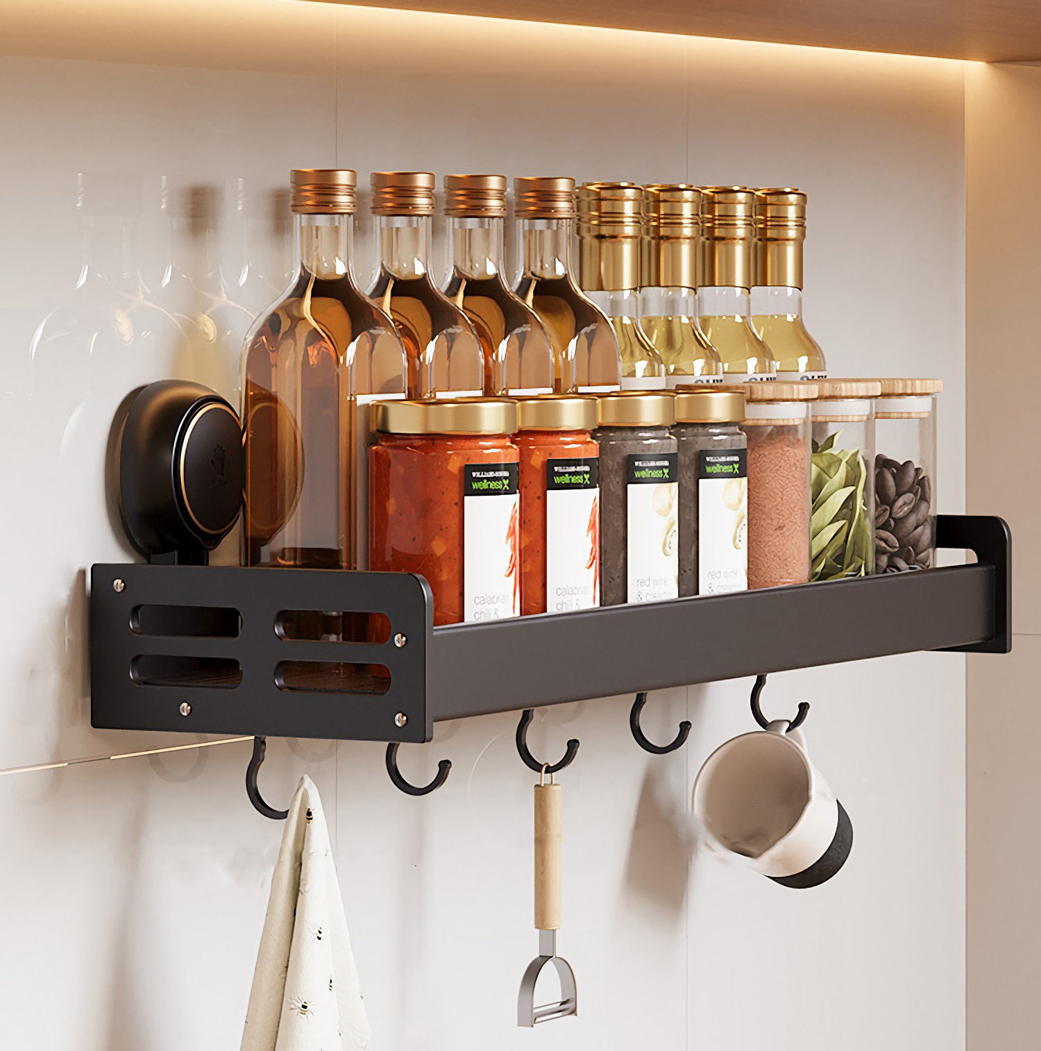 Ivy Bronx Multi Functional Wall Mounted Kitchen Storage Rack - Wayfair ...