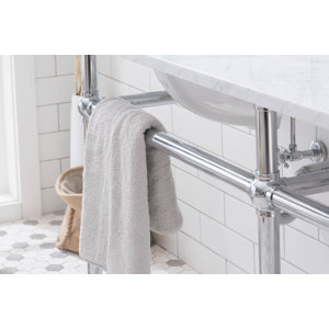 Water Creation Embassy 33'' Tall Stone Oval Console Bathroom Sink with ...