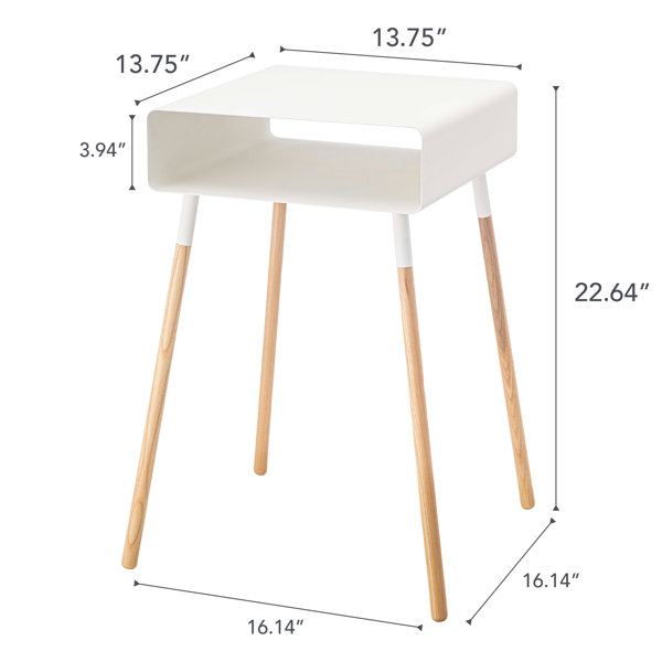 Yamazaki Home Tall Side Table With Storage Shelf, Rectangular Accent ...