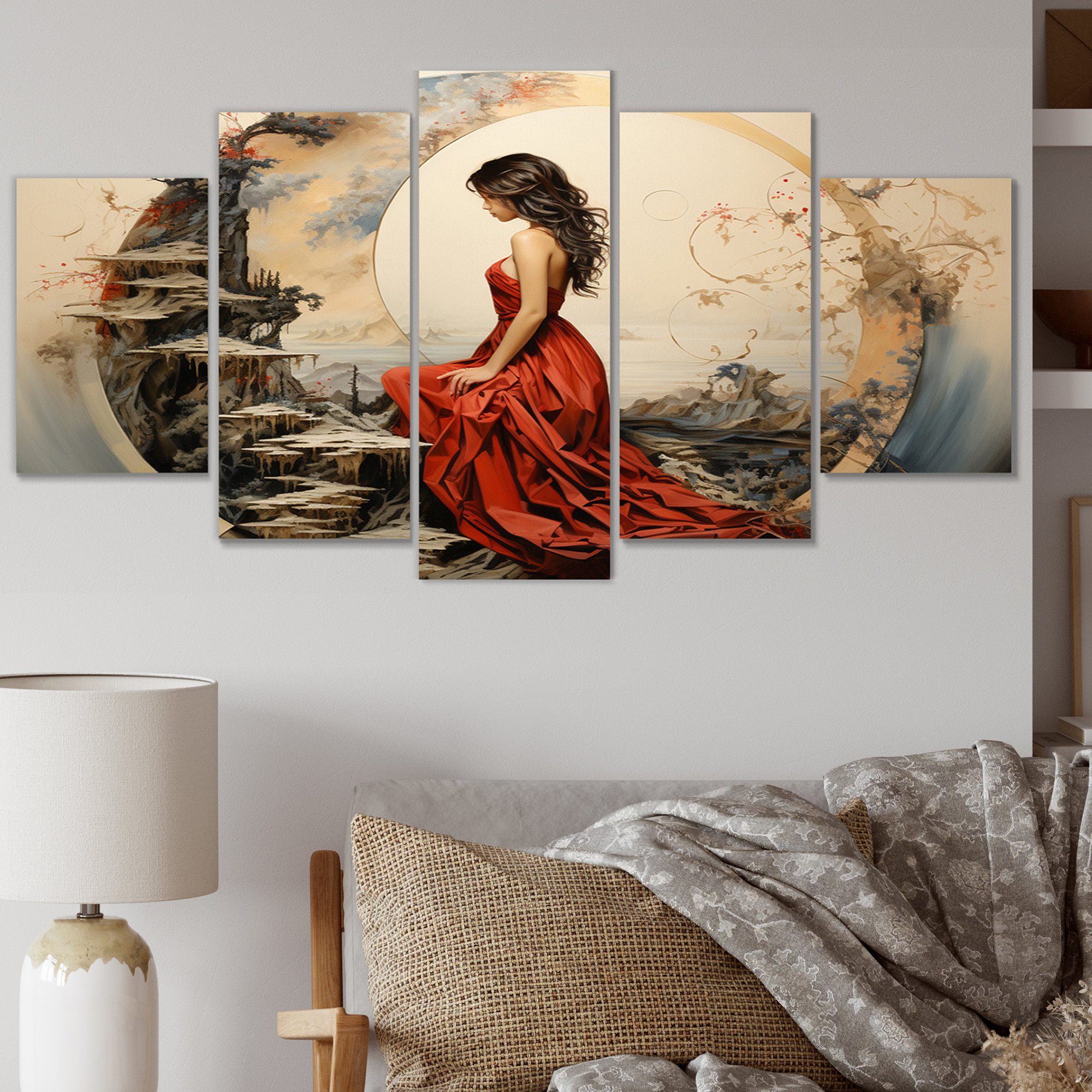 House of Hampton® Asian Art Harmonious Balance II On Canvas 5 Pieces ...