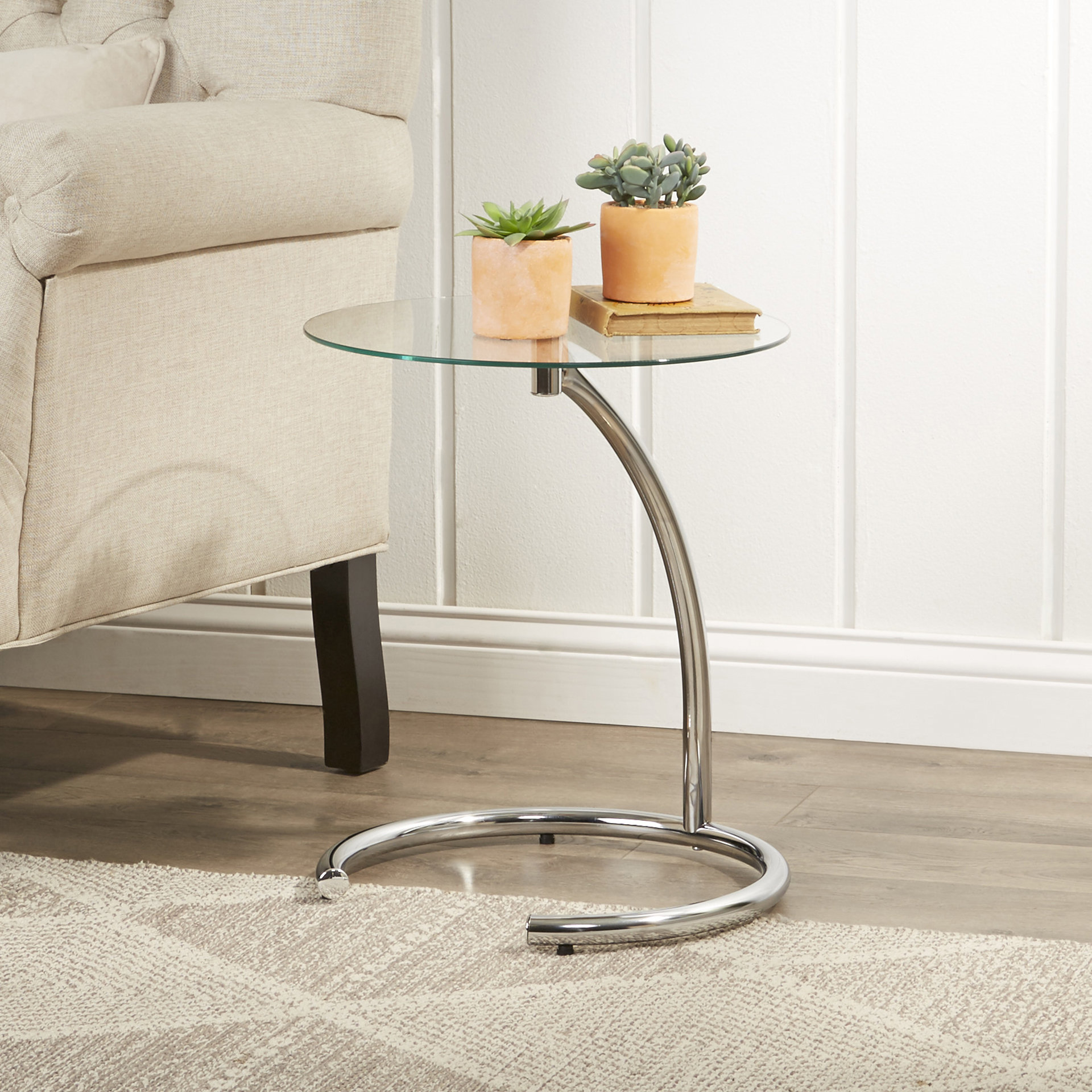 Wrought Studio Arcanum Modern Glass Accent End Table & Reviews ...