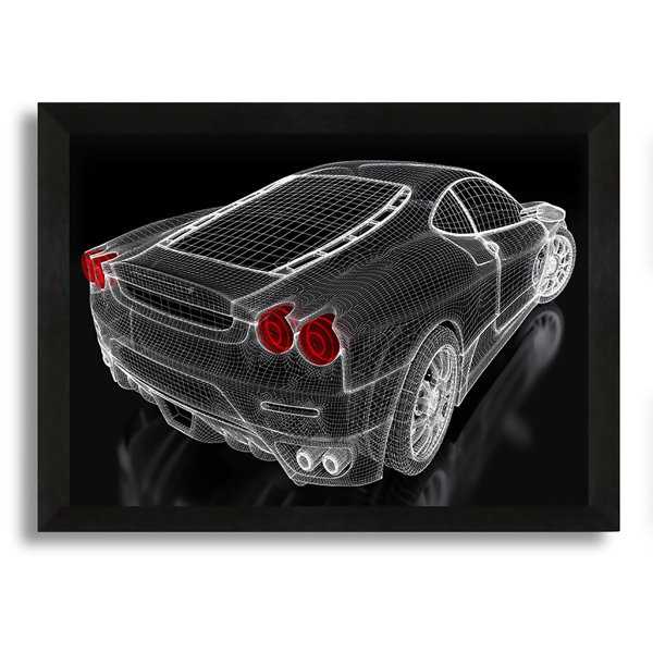 Williston Forge Ferrari F430 Drawing - Single Picture Frame Print on ...
