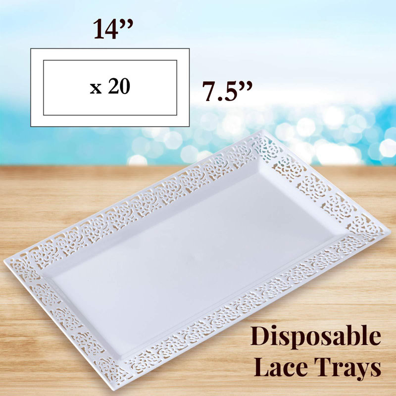 Lark Manor™ DISPOSABLE LACE TRAYS | For Upscale Wedding And Dining | 6 ...