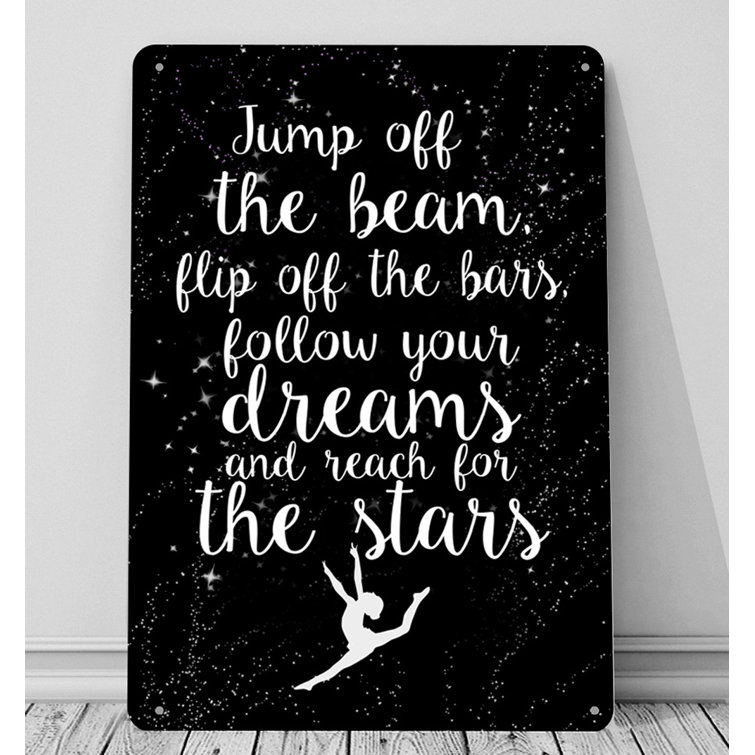 Happy Larry 'Gymnastic Quote Jump Off the Bars' - Unframed Typography ...