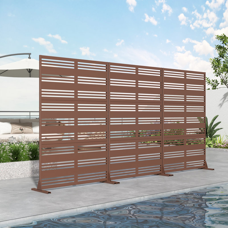MAYEERTY Galvanized Sheet Metal Privacy Screen | Wayfair