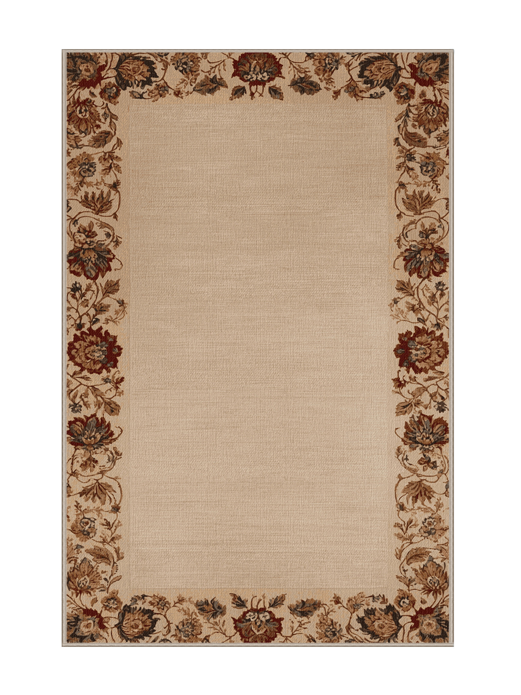 Wildon Home® Washable Floral Borders Farm Area Rug | Wayfair