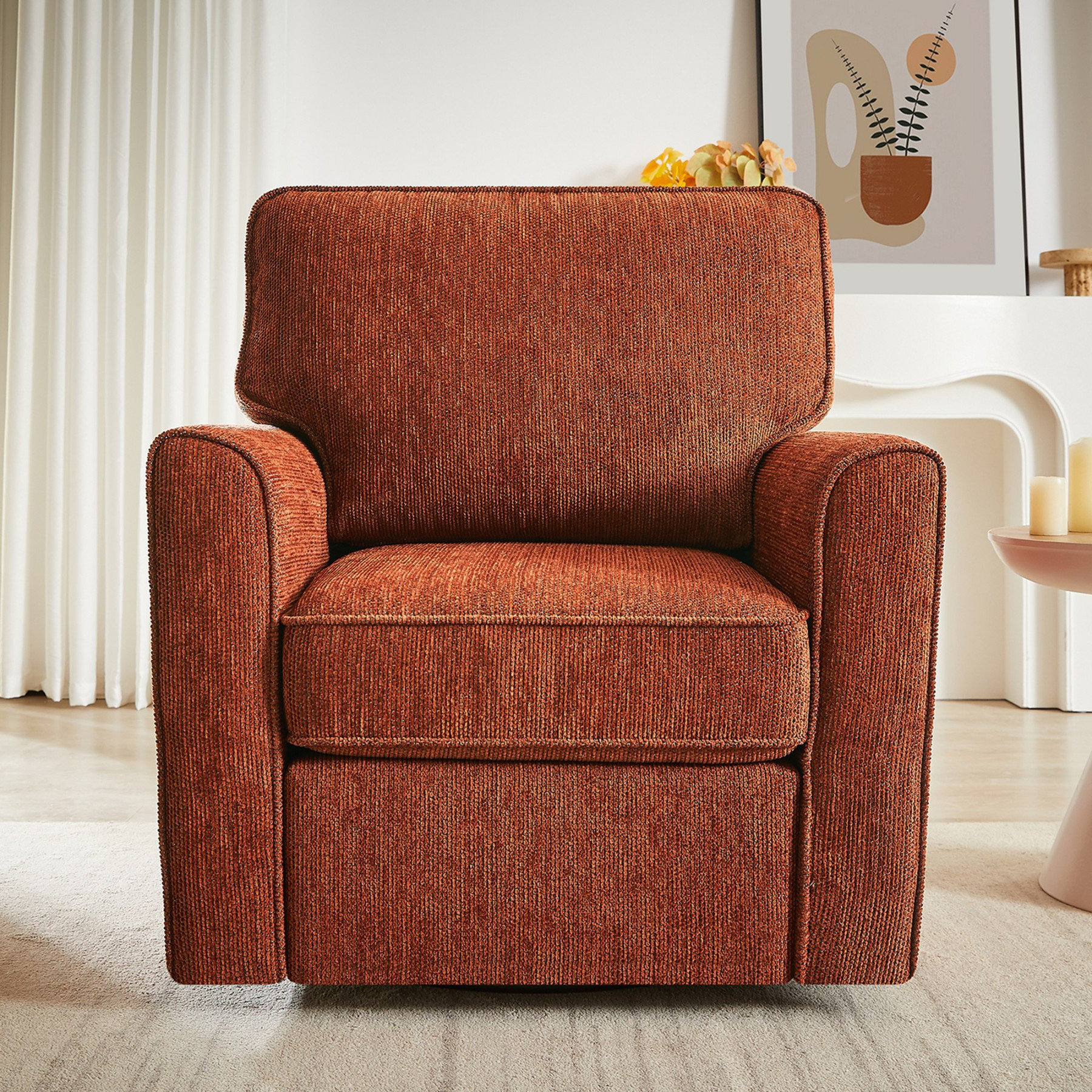George Oliver Fauteuil demi-tonneau pivotant à 360 ° - Wayfair Canada