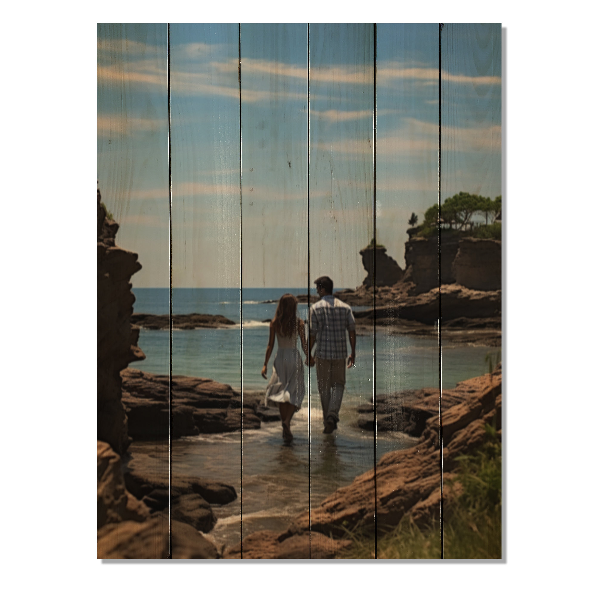 Dovecove Beach Photo Seaside Stroll I On Wood Print | Wayfair