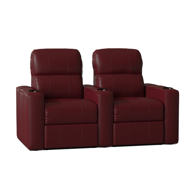 Red Barrel Studio® Upholstered Home Theater Seating with Cup Holder ...