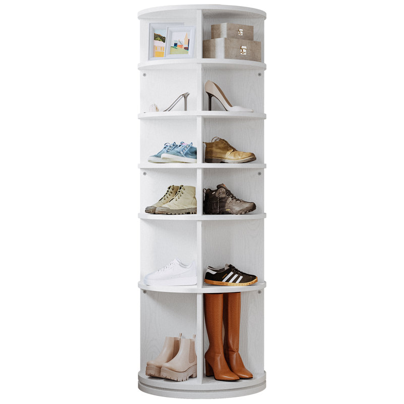 Latitude Run® Rotating Shoe Rack Tower 360°, Revolving Spinning Shoe ...