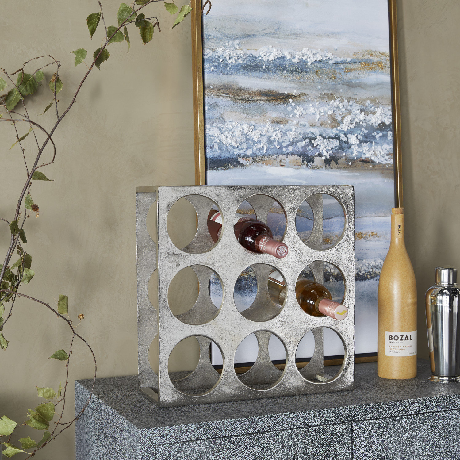 Novogratz Cole And Grey Contemporary Aluminum Wine Rack | Wayfair