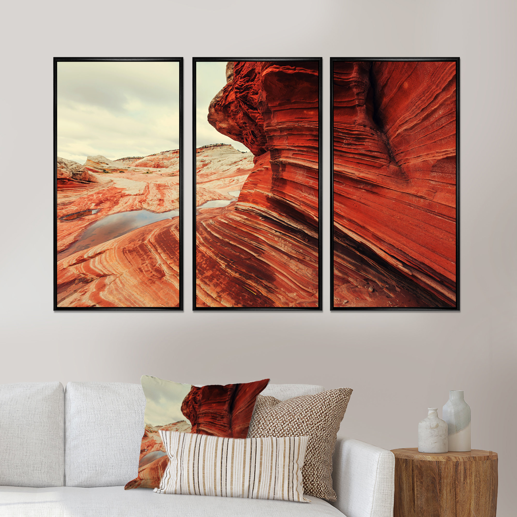 Union Rustic Vermillion Cliffs Lake View - Landscape Framed Canvas Wall ...