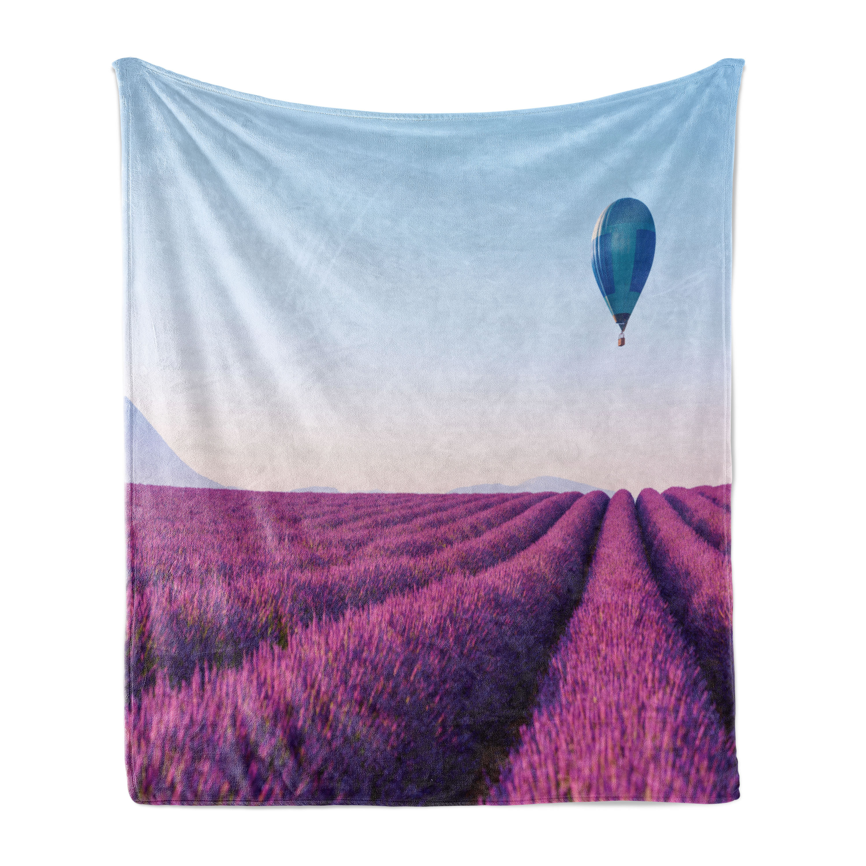 Ambesonne Landscape Fleece Throw Field Magenta Sky Blue | Wayfair