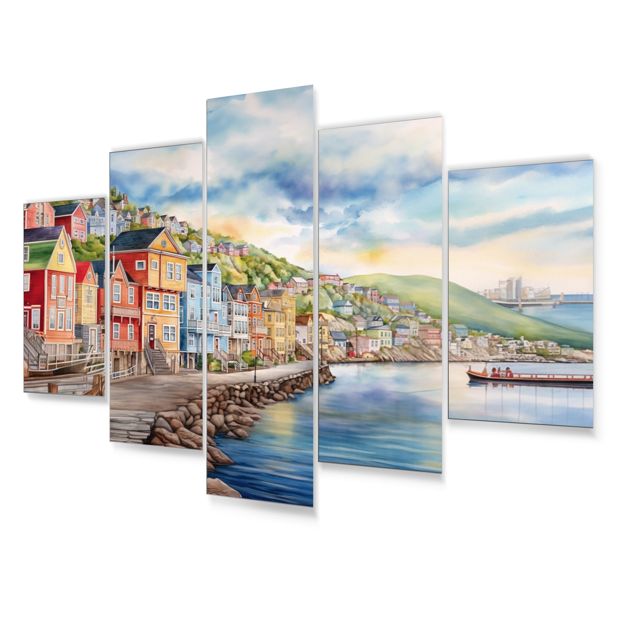 Design Art Newfoundland Coastal Vintage I - Canada Metal Wall Decor Set ...