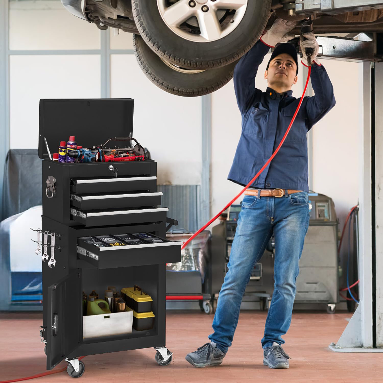 WFX Utility™ 4 Drawer Steel Combination Set with Wheels | Wayfair