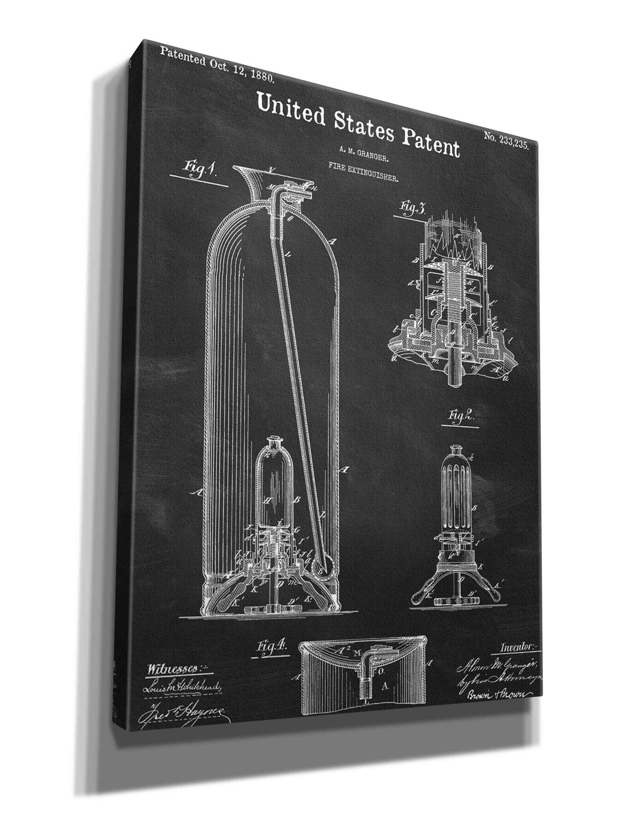 17 Stories " Fire Extinguisher Blueprint Patent Chalkboard " by ...