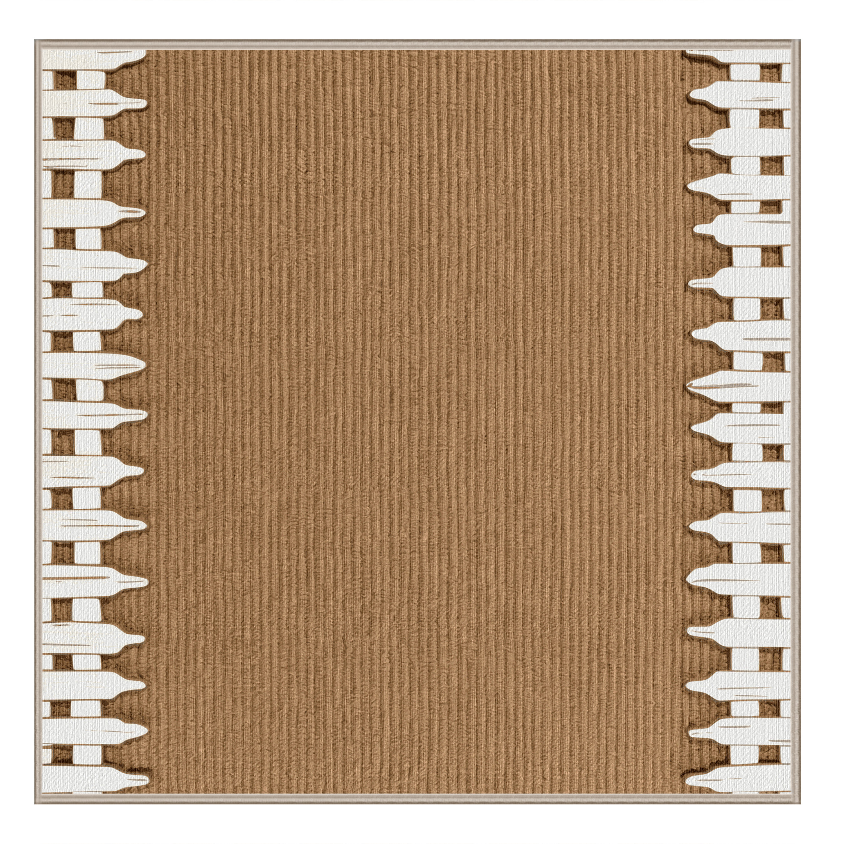 One Allium Way® Washable Picket Fence Border Farm Area Rug | Wayfair