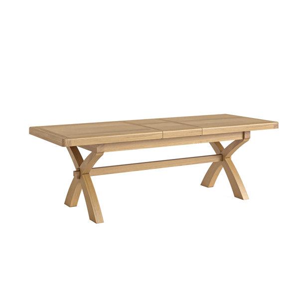 Union Rustic Murphys Oak 200cm Extending Cross Leg Dining Table ...