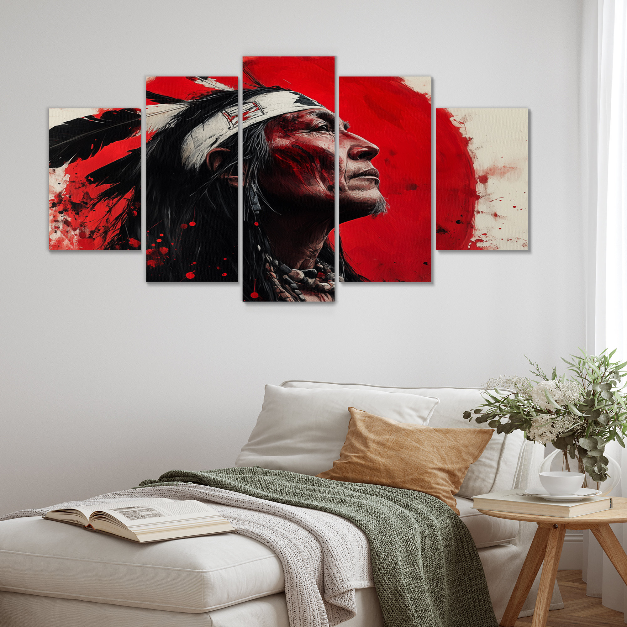 Bungalow Rose Canadian Inuit Art Red Black Shaman IV - Canadian Inuit ...