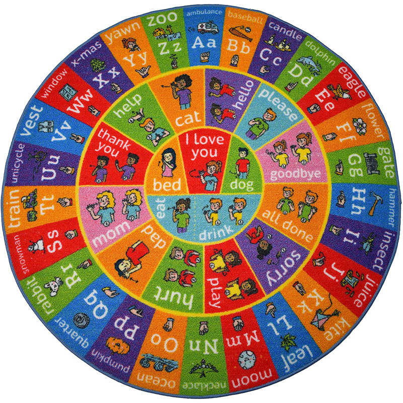 Zoomie Kids ABC Alphabet ASL Sign Language Learning Game Kids Circle ...