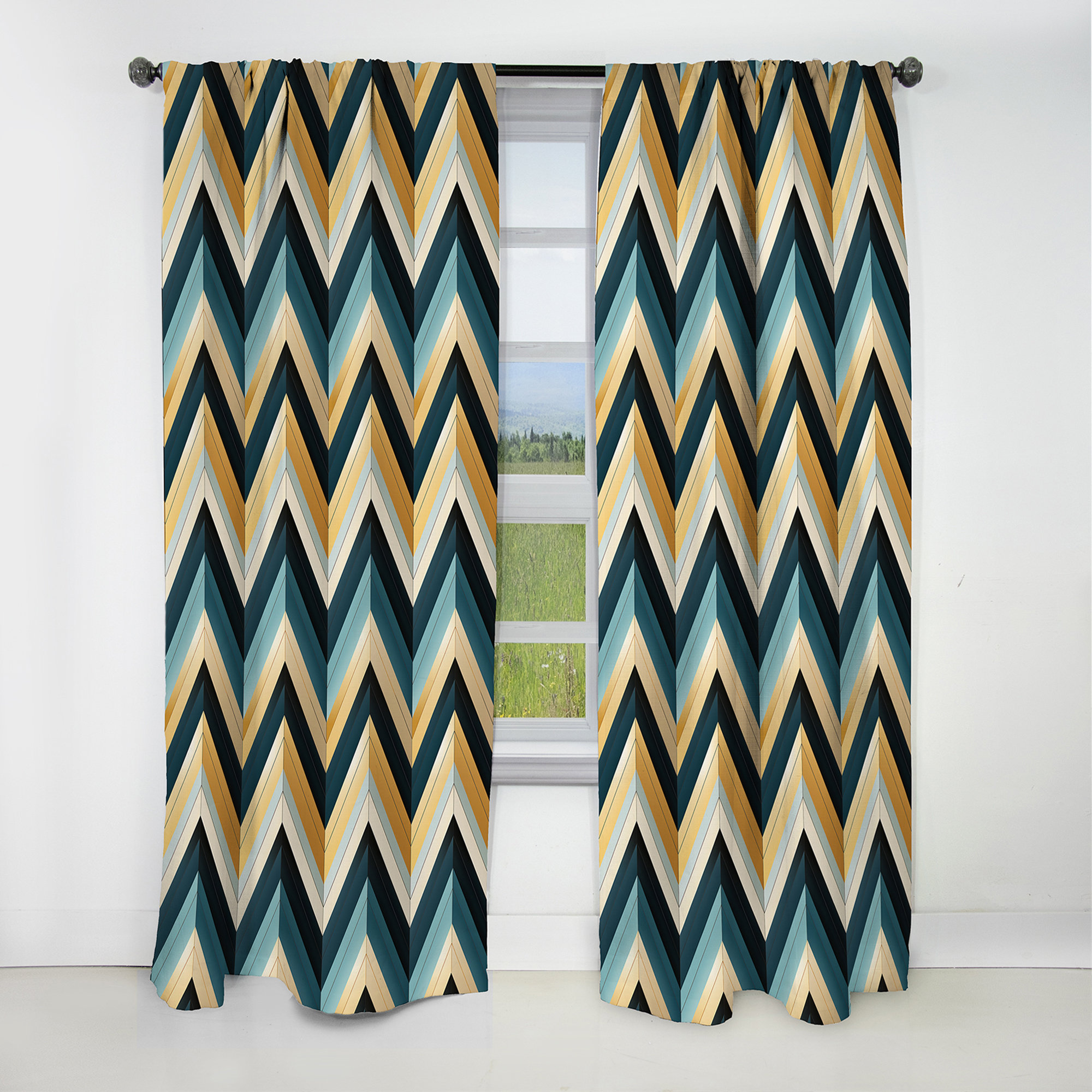 Design Art Urban Elegance Chevron Pattern - Chevron Curtain - Blackout ...