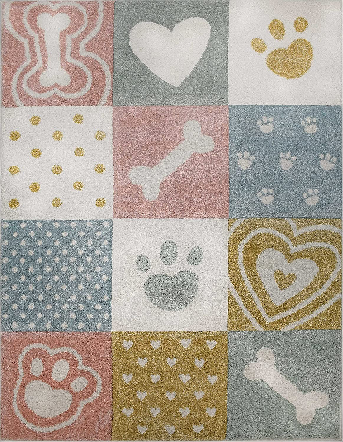 Zoomie Kids Area Rug for Kids Bedroom Cute Animal Puppy Love Modern ...