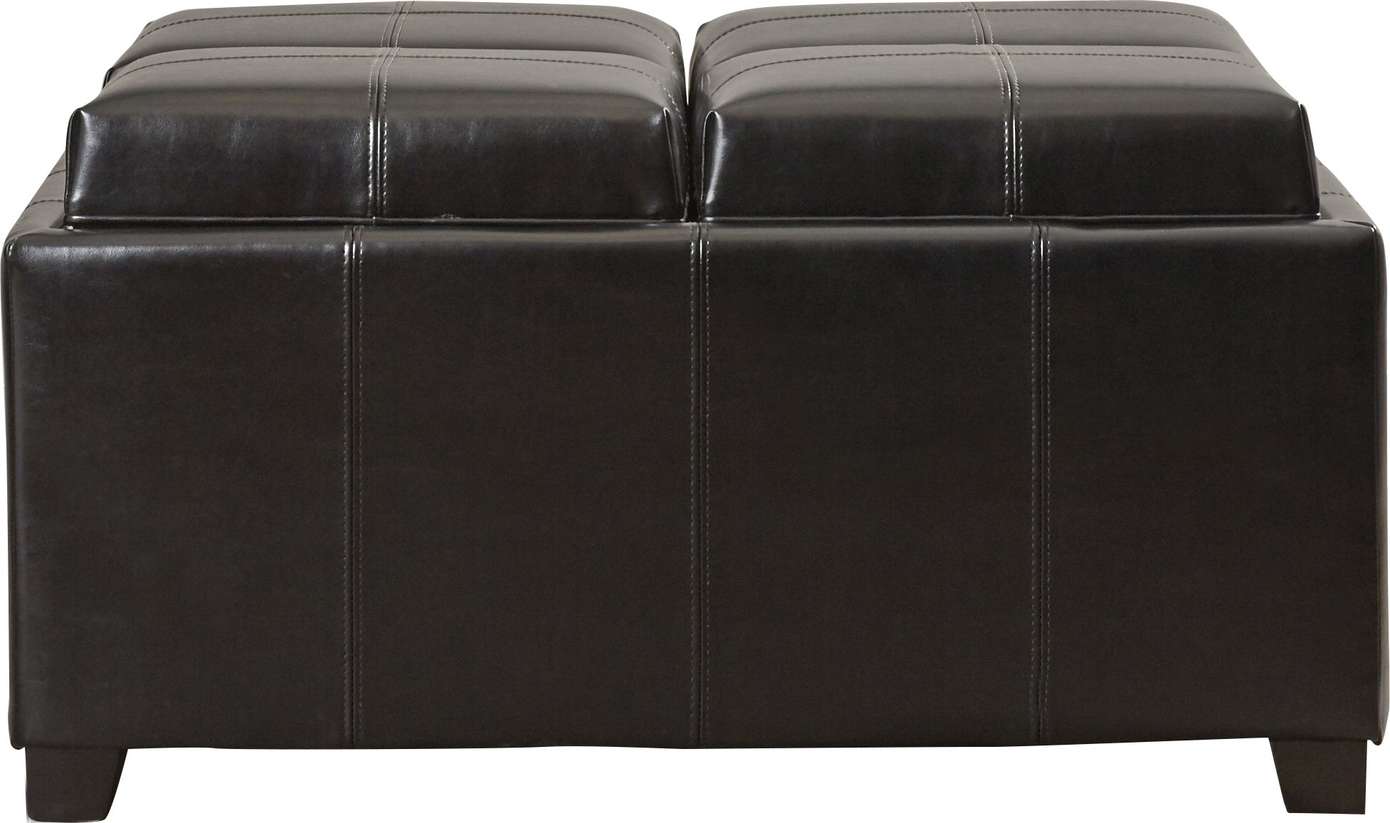 Latitude Run® Jaymee-Lynn 35" Wide Faux Leather Square Ottoman with Storage & Reviews | Wayfair