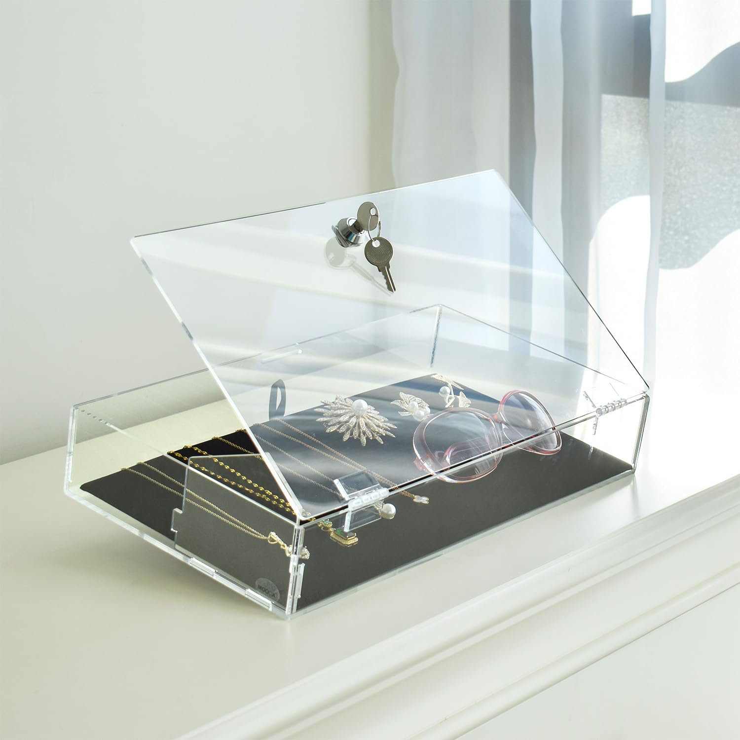 Rebrilliant Nectara Lockable Acrylic Display Case | Wayfair