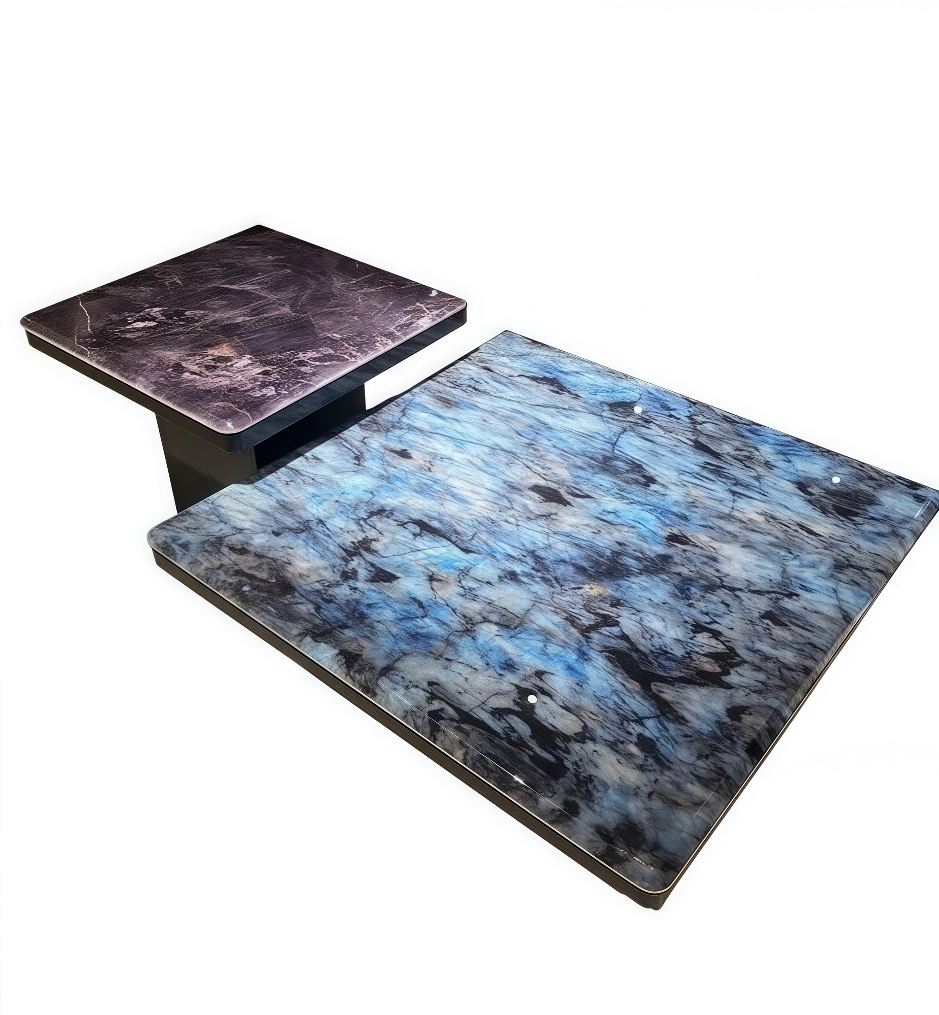 Orren Ellis Nesting Coffee Table Set Gradient Sintered Stone & Carbon ...