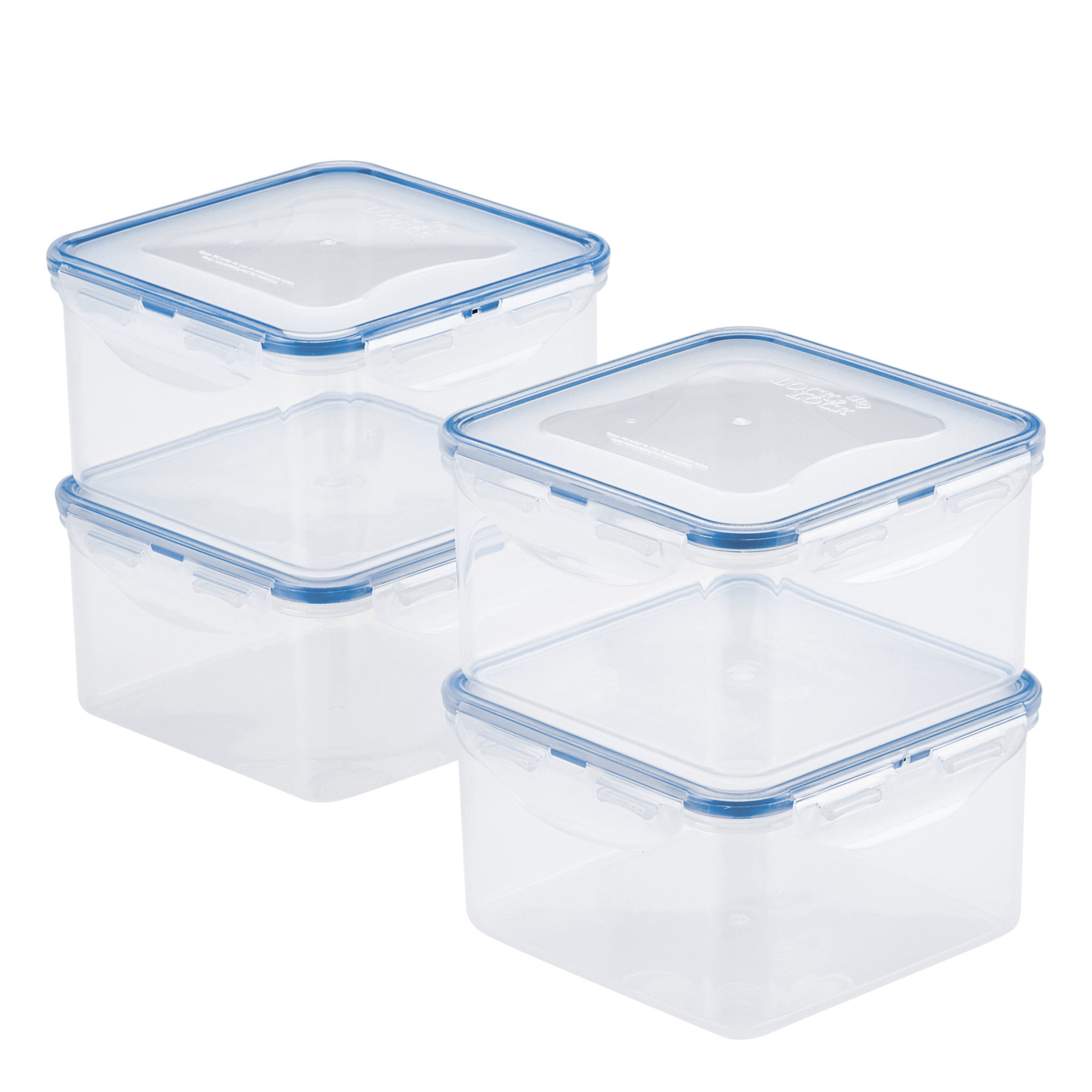 LocknLock Easy Essentials 40-Ounce Square Food Storage Container, Set ...