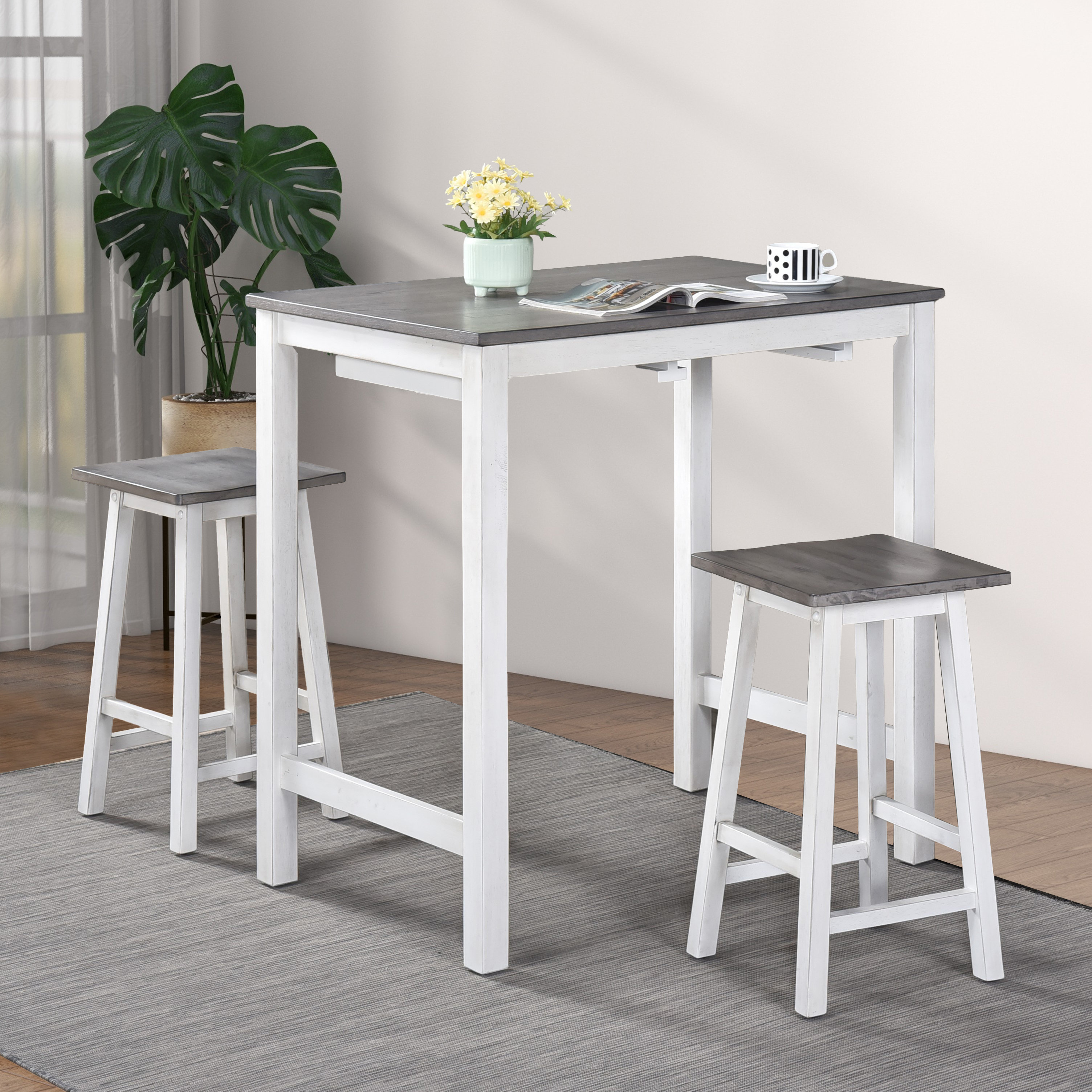 Winston Porter Stylish 3 Pieces Counter Set With Convenient Hanging ...