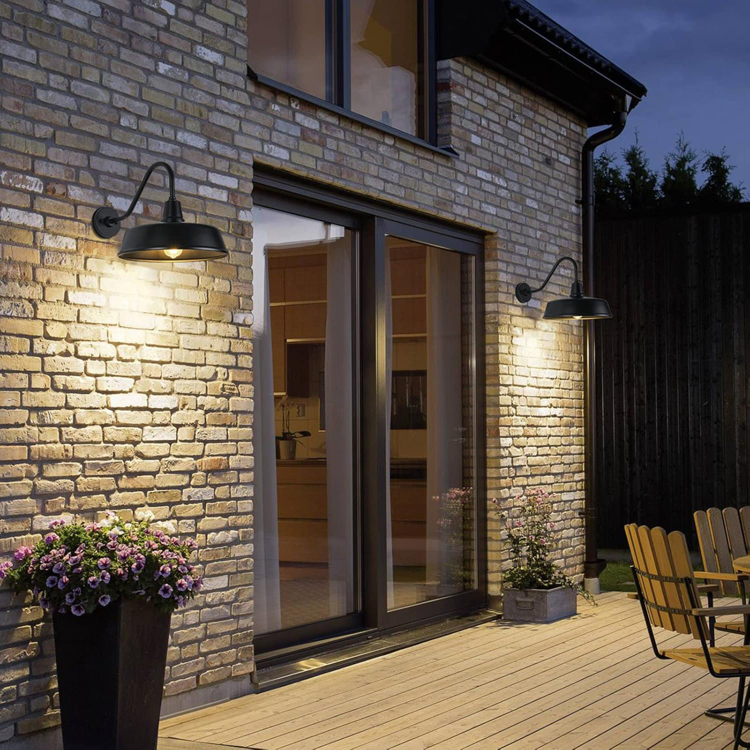 Gracie Oaks Dusk-To-Dawn Gooseneck Barn Light With Photocell Sensor ...