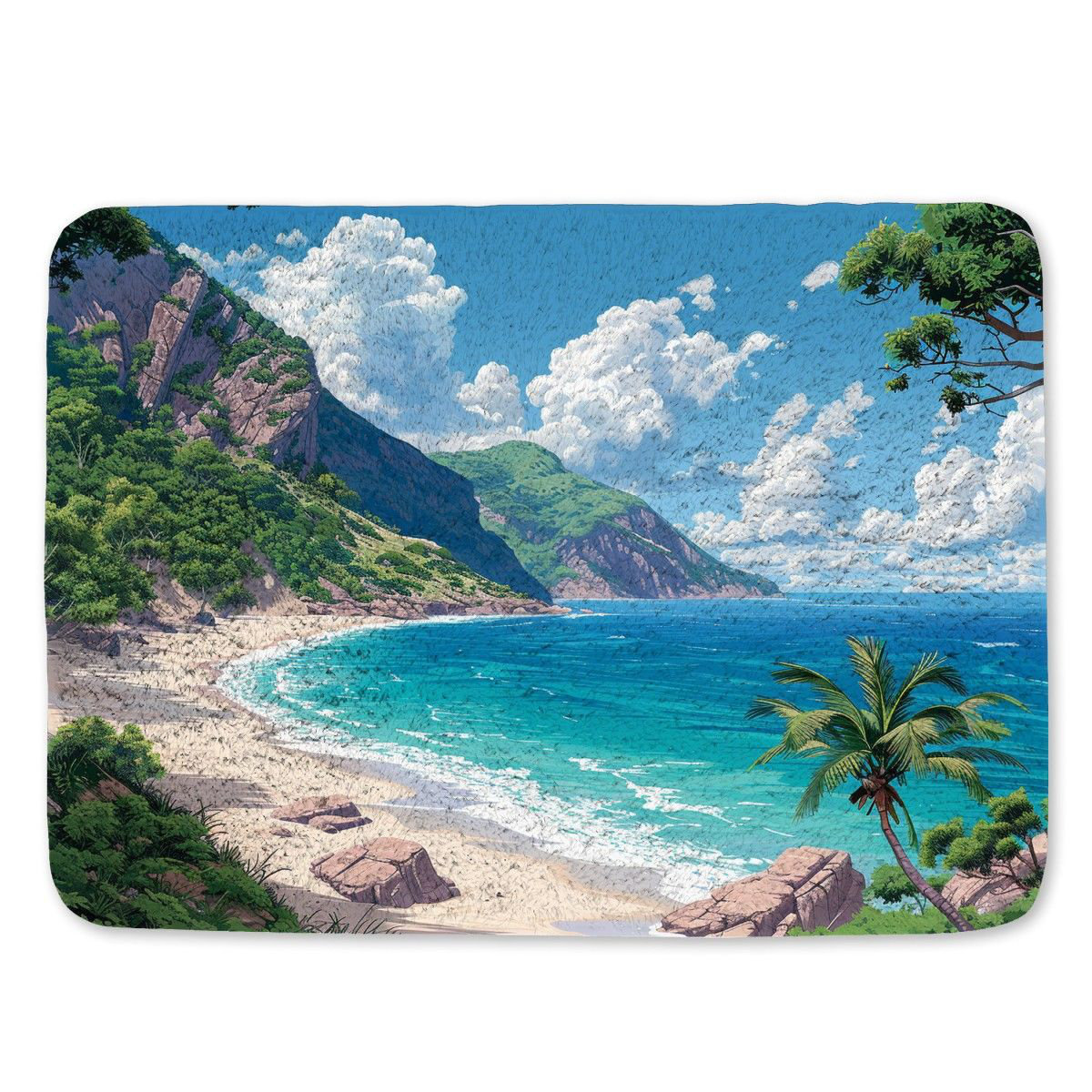 East Urban Home Beach Bath Mat Landscape Bathroom Decor Tropical ...