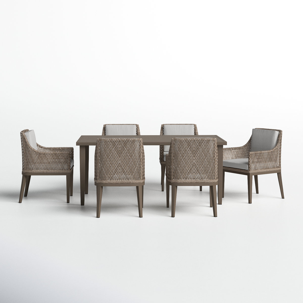 Joss & Main Galilea 7 Piece Grey Aluminum Outdoor Dining Set With Grey ...