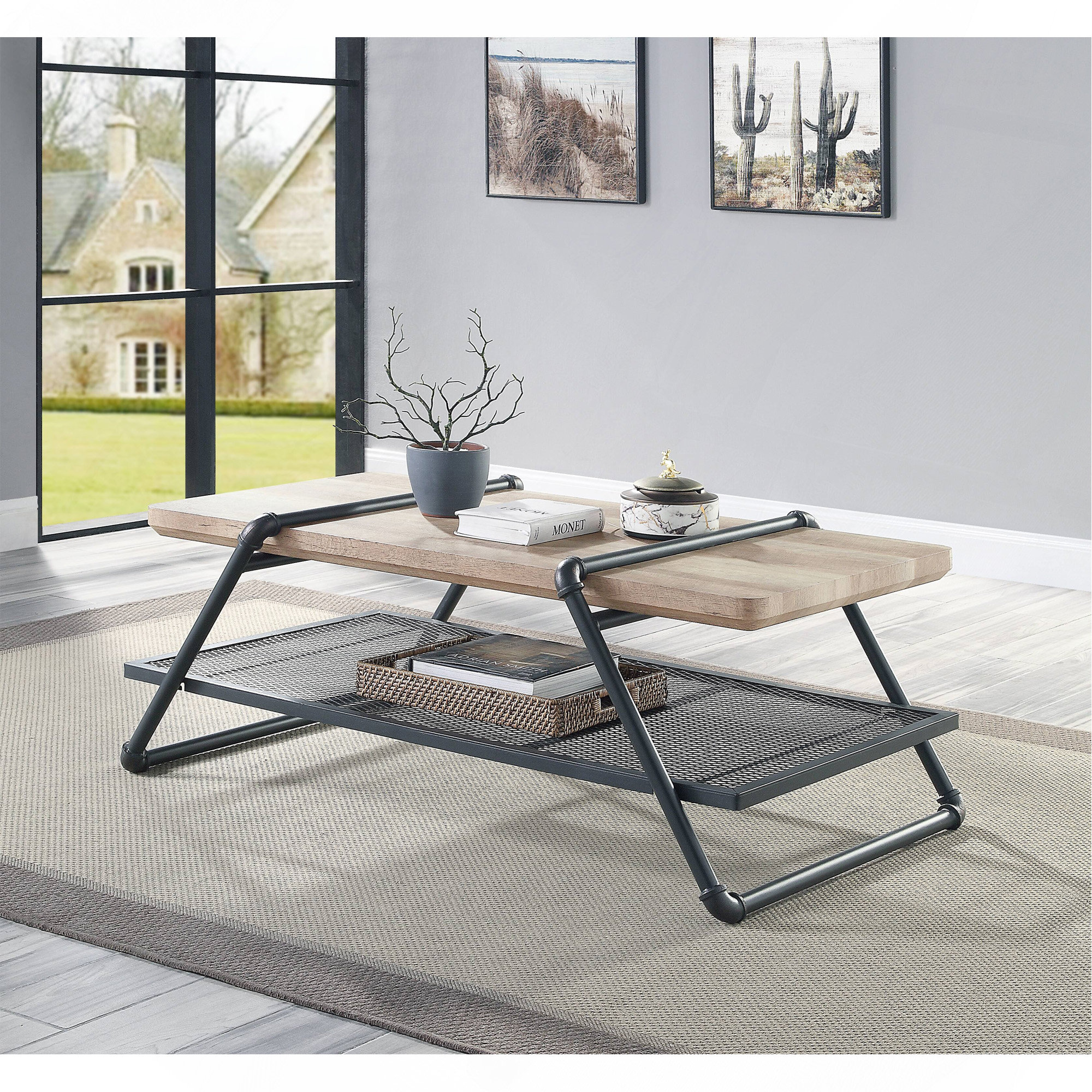 Trent Austin Design® Coffee Table Brantley Oak & Sandy Gray Finish ...