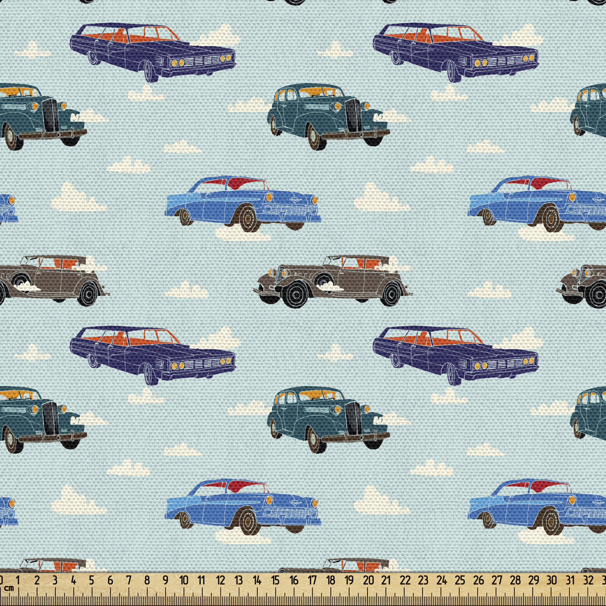 East Urban Home fab_46013_Cars Fabric By The Yard, Absurd Design With ...