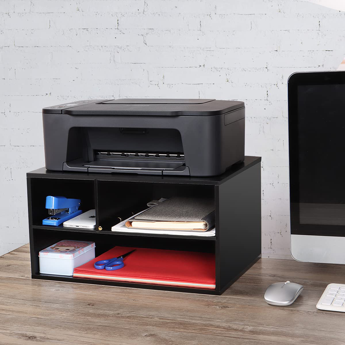 SHIRLEY'S OFFICE FURNITURE, LLC Printer Stand Shelf With Storage Wood ...