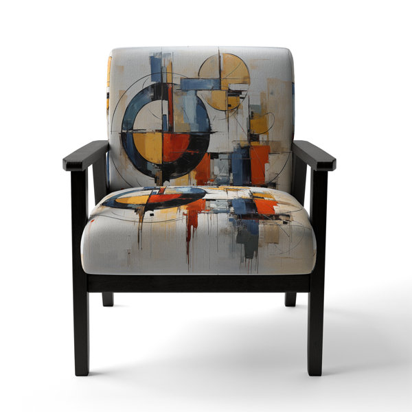 Design Art Colorful Mid Century Abstract Fusion I - Upholstered Modern ...