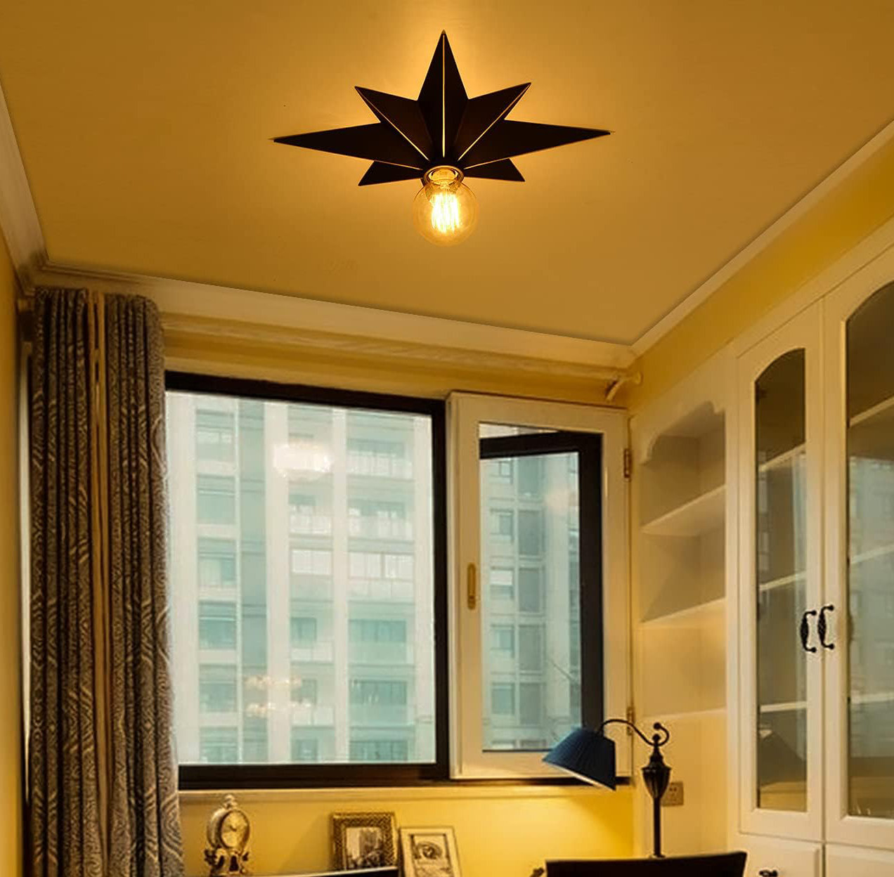 VIDVIG 16-inch Flush Ceiling Light with Pull Chain On/Off Switch ...