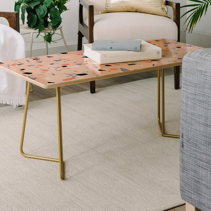 East Urban Home Sweet Terrazzo Texture Coffee Table | Wayfair
