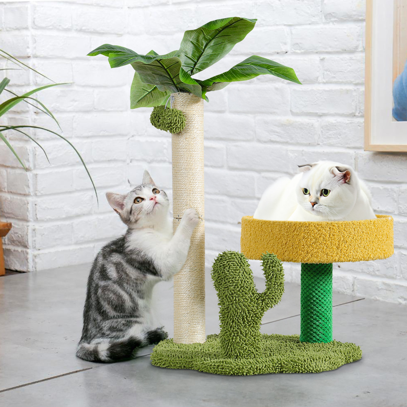 Tucker Murphy Pet™ Domie 25.5" Artificial Palm Leaves Cat Tree ...