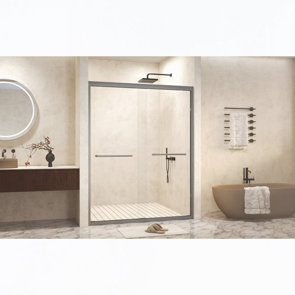 Wood Garden 44"-48" W x 72" H Tempered Glass with Explosion Proof Film ...