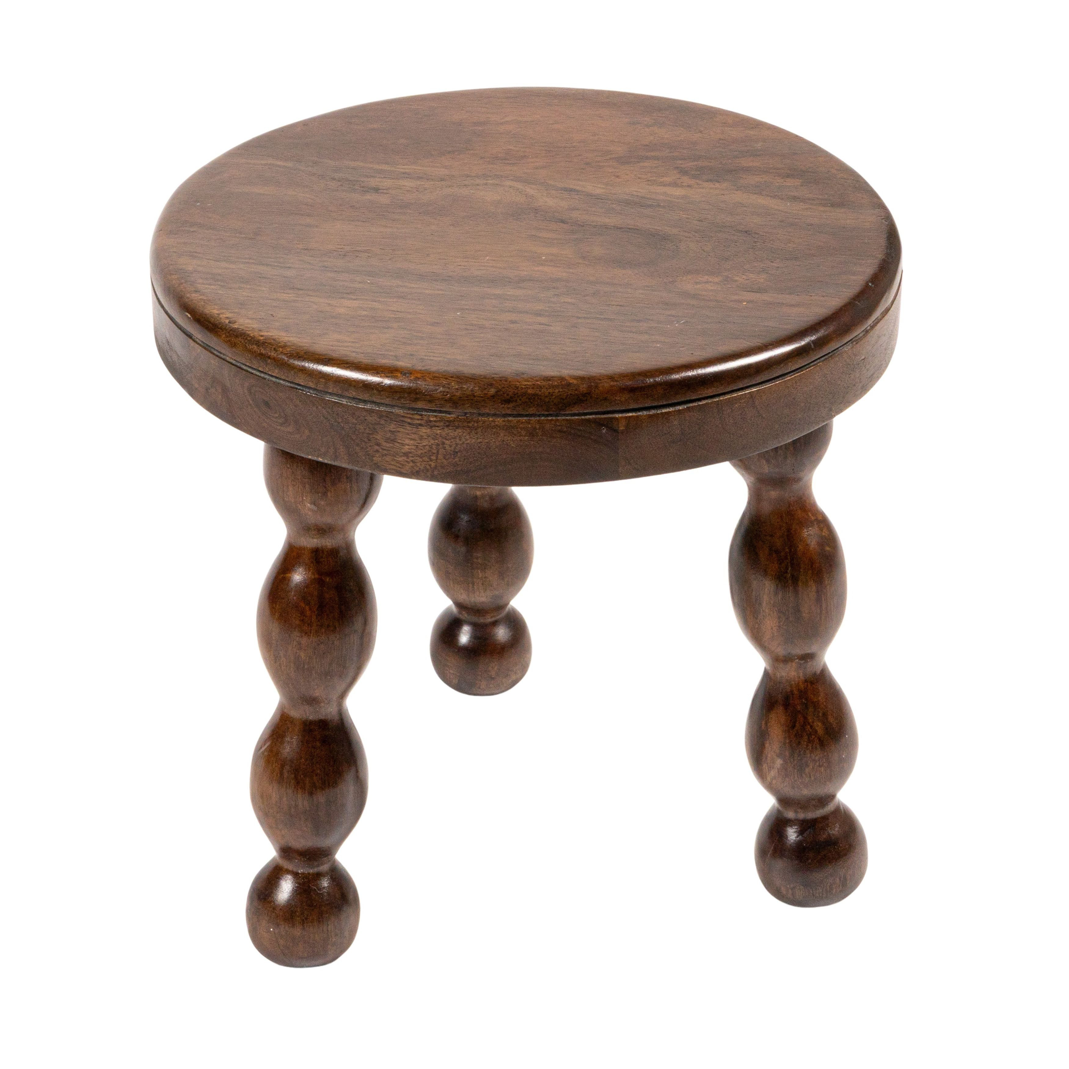 Rowena Interiors Round Mango Wood Accent Table With Dowel Tri-Pod Legs ...