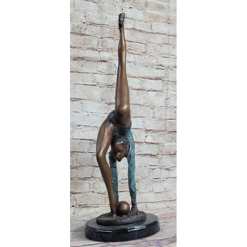 Red Barrel Studio® Simanka Acrobat Gymnast Contortionist Girl Bronze ...