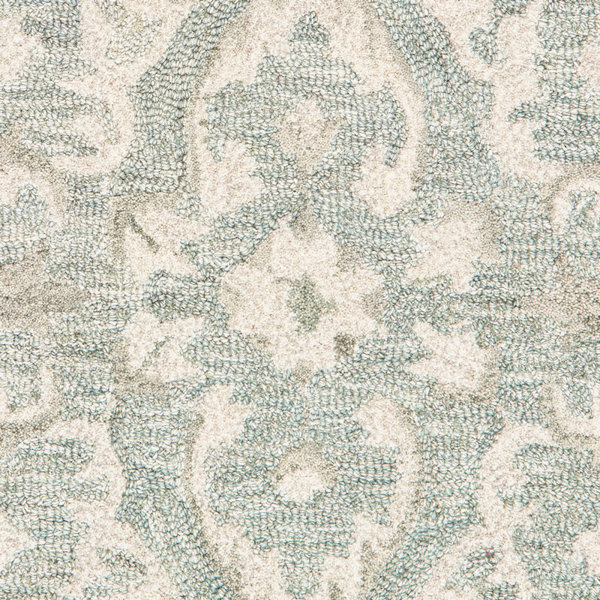 Bungalow Rose Alosio Oriental Handmade Tufted Wool/Cotton Sea Green ...