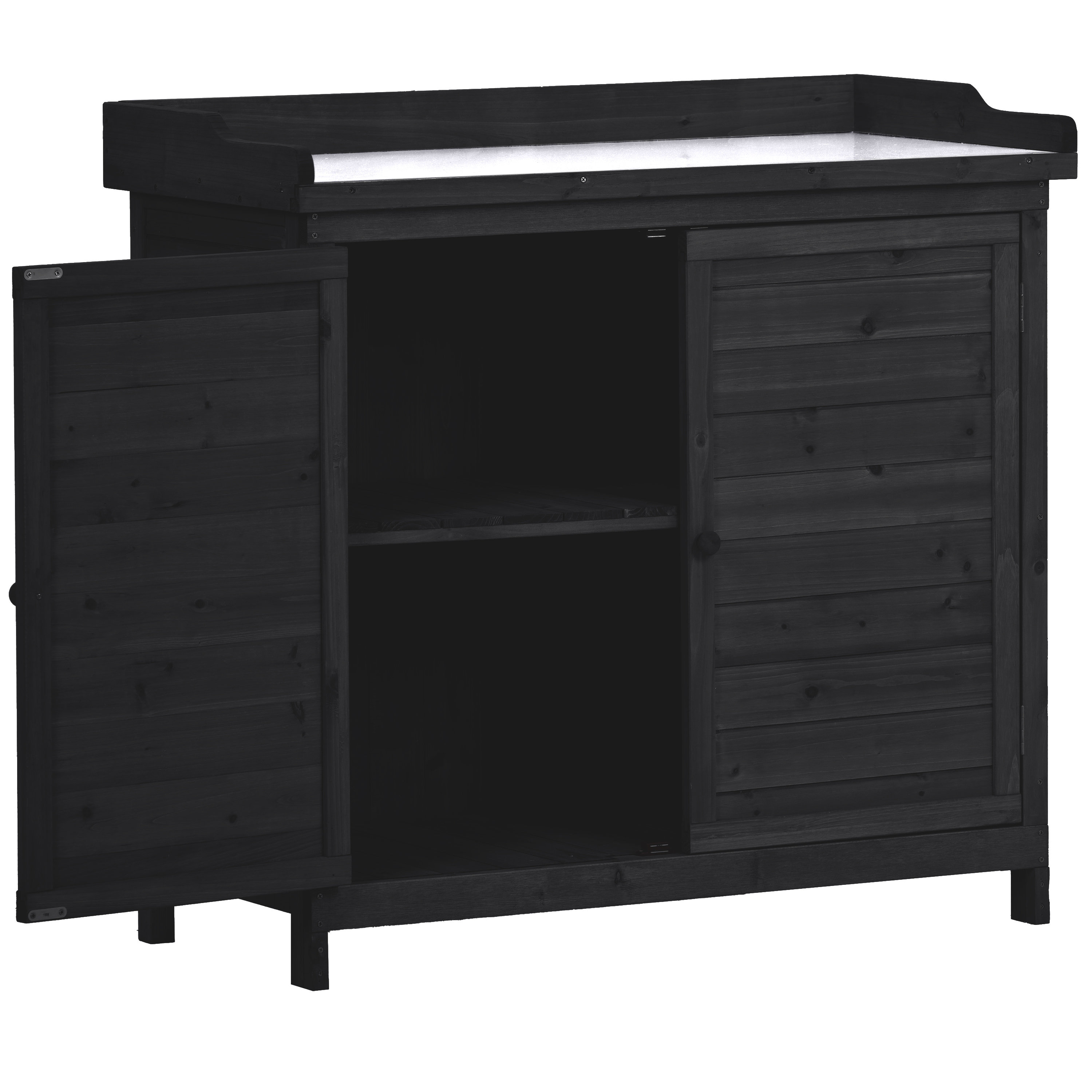 Gracie Oaks 39"W Wooden Outdoor Potting Bench Table, Rustic Garden ...