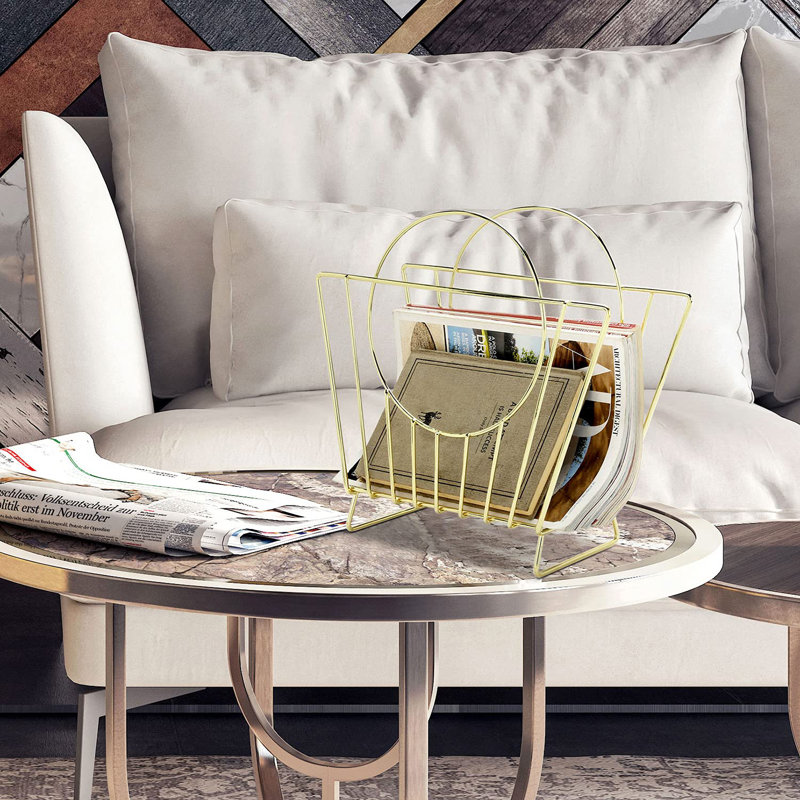 Mercer41 Earla Gold Magazine Holder Rack | Wayfair