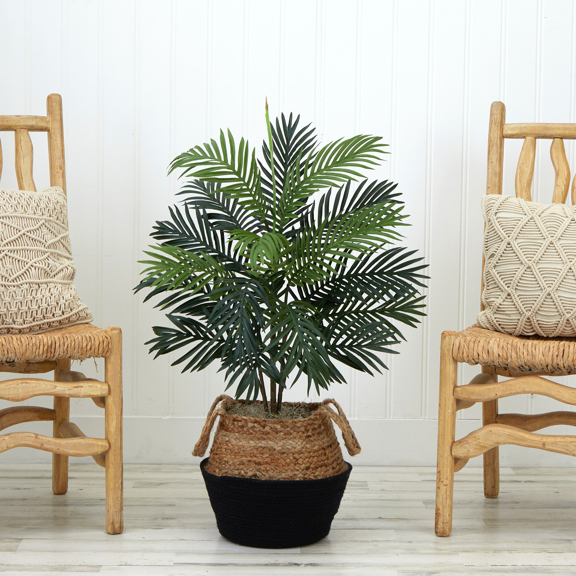Primrue 36'' Faux Palm Tree in Cotton Basket | Wayfair