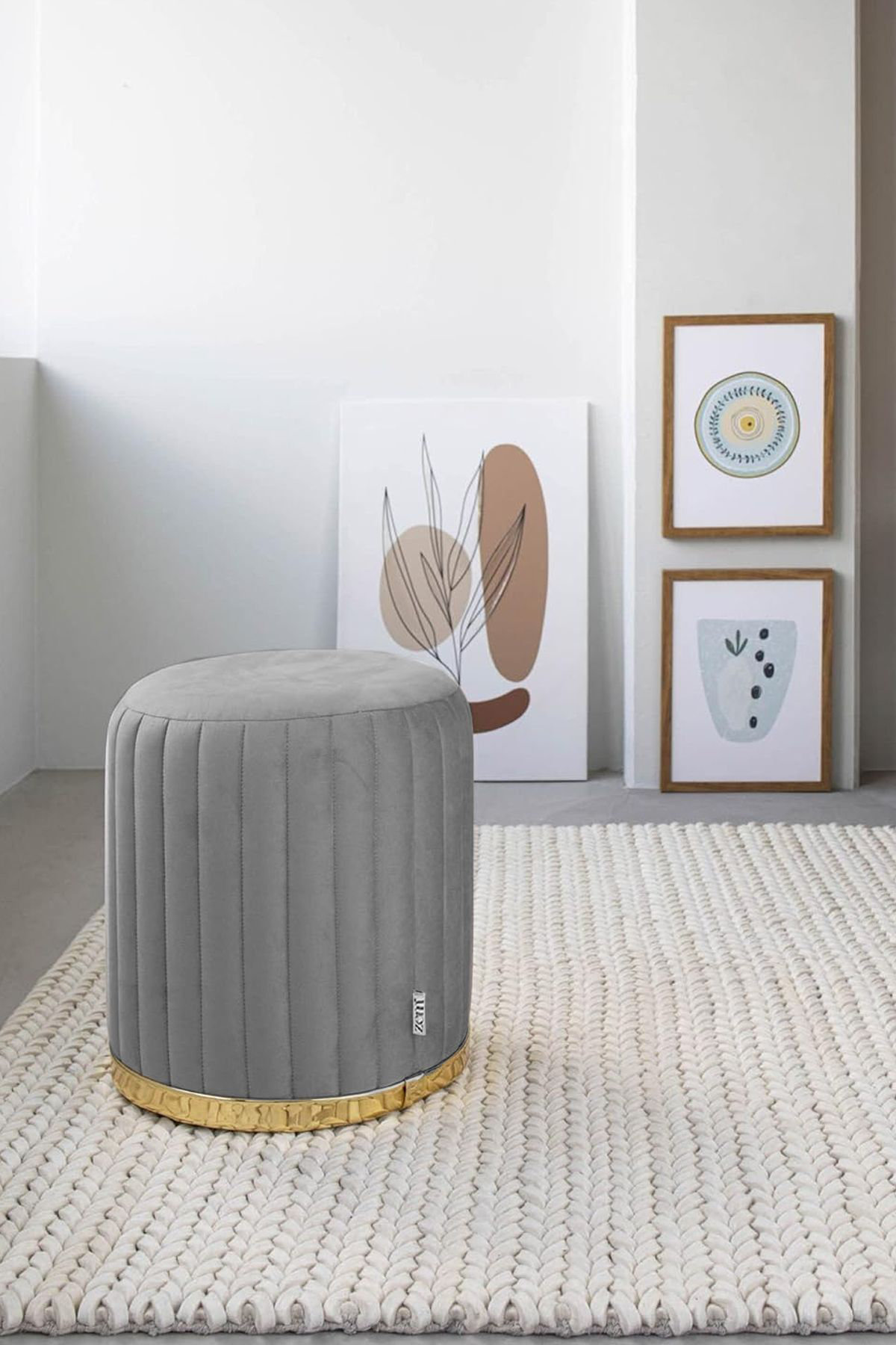 Dakota Fields Long Line Pouf, Grey - Wayfair Canada